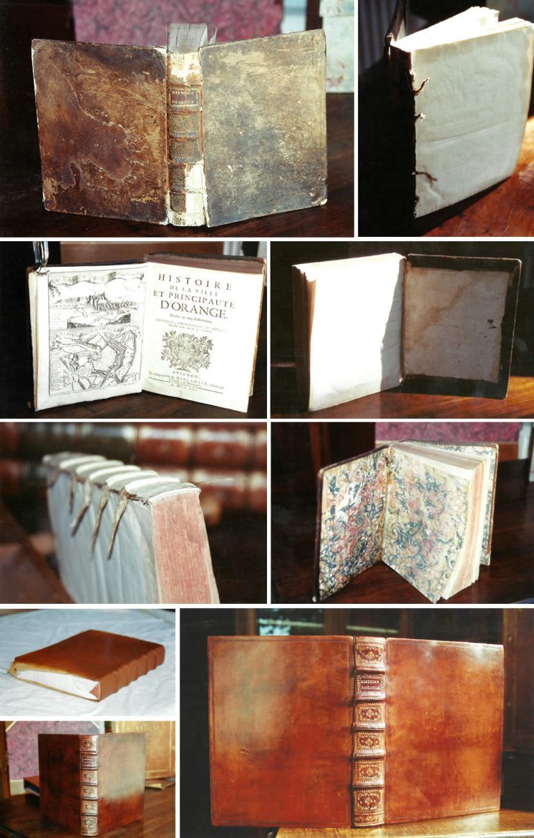 Restauration d'un livre ancien du 18e | Le Fleuron du Cuir